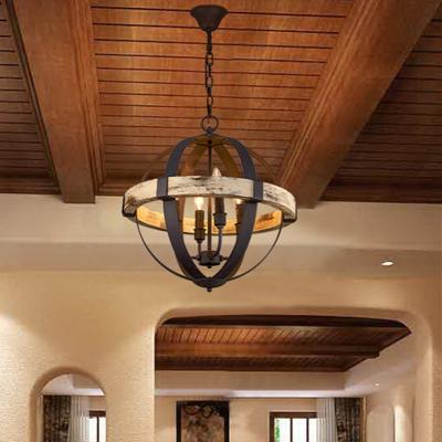 China American country chandelier restaurant clothing store loft wrought iron cafe globe pendant light(WH-VP-101) for sale