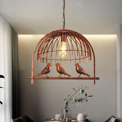 China Nordic bird chandelier Bedroom Amercian country drop light kitchen restaurant cafe cage chandelier(WH-VP-115) for sale