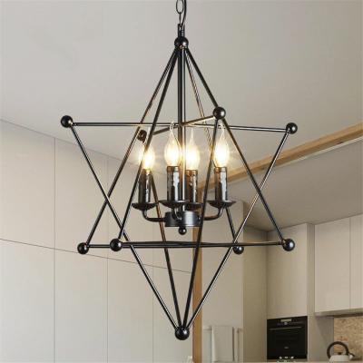 China American Iron frame star industrial chandelier for kitchen dining room decor retro bar chandelier(WH-VP-119) for sale