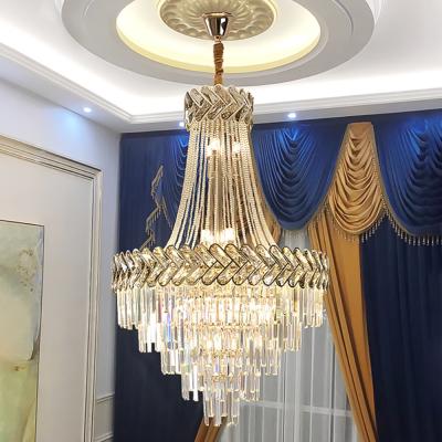 China Modern Crystal Chandelier Lighting High Quality Staircase Gold Led Hanging Lamp(WH-CY-158) for sale
