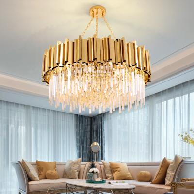 China Modern luxury round gold crystal chandelier ceiling lights for living room(WH-CY-160) for sale