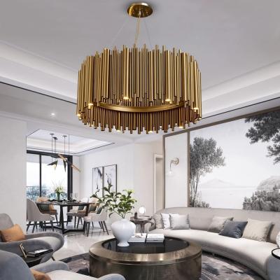 China Luxury Gold Chandelier For Living Room Modern LED Home Decor tube chandelier(WH-CY-166) for sale