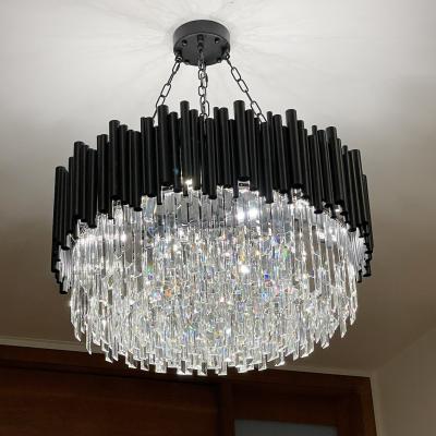China Black Light Round Kitchen Living Room Round Black Ceiling Chandelier(WH-CY-174) for sale