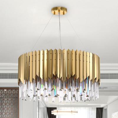 China Black Modern Chandelier Lighting For Living Room Luxury Round Crystal Lamp(WH-CY-175) for sale