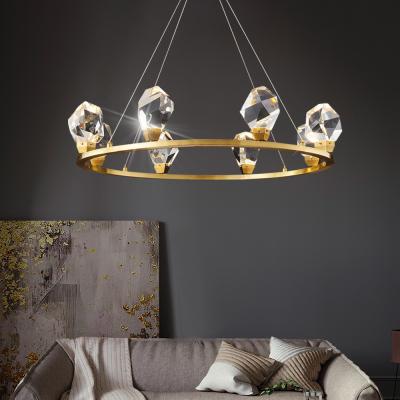 China Modern Circle Rectangle Chandelier Lighting Living Dining Room Diamond Crystal Hanging Lamp(WH-CY-185) for sale
