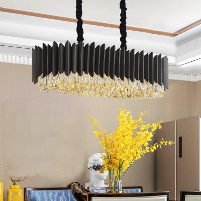 China Black Led Chandelier Dining Room Oval Design Creative Kitchen Lamp interior decoration for home(WH-CY-186) for sale