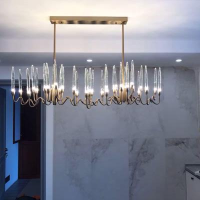 China Rectangle Kitchen Chandelier for Living room Dining Room Luxury Crystal Candles ceiling hanging lights(WH-CY-188) for sale