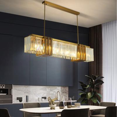 China Rectangle Led Crystal Chandelier Dining Room Creative Design dining table light(WH-CY-199) for sale