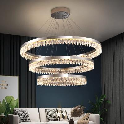 China Led Silver Chandelier For Living Room Modern Creative Design crystal led ceiling light(WH-CY-214) for sale
