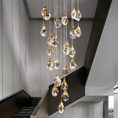 China Nordic diamond chandelier Luxury Crystal Light New Design Gold staircase chandelier(WH-CY-215) for sale