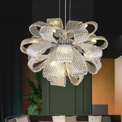China Luxury Glass Chandelier For Living Room Led Modern Home Decor Flower Chandeleir(WH-CY-216) for sale