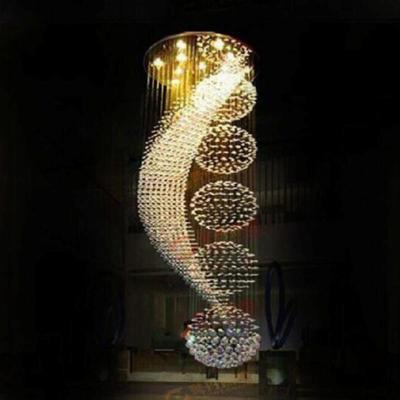 China New modern spiral design K9 chandelier LED crystal lights large chandeliers(WH-NC-25) for sale