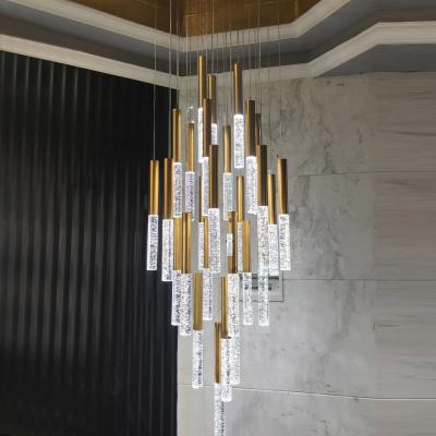 China Modern Ceiling Led Chandelier Loft Staircase for Living Room Crystal Hanging Lamp(WH-NC-45) for sale