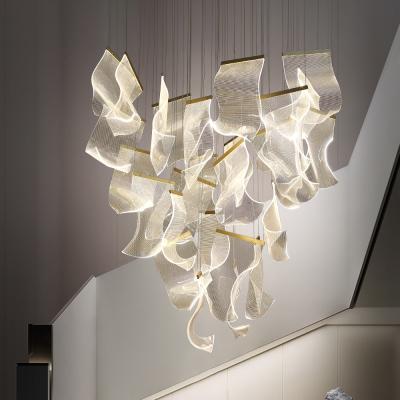 China Hall Large Staircase Lighting LED Crystal Chandelier for living room hanging hallway lights(WH-NC-55) for sale