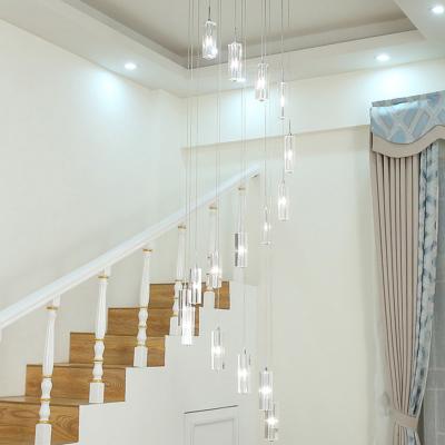 China LED Pendant Light Staircase Crystal Chandelier Hanging Lamp Spirl hanging minimalist light(WH-NC-59) for sale