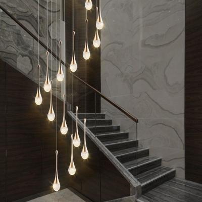 China Modern staircase chandelier for living room crystal loft long hanging lamp guzhen lighting(WH-NC-61) for sale