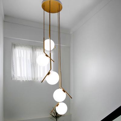 China Long Pendant Lamp Modern Nordic Spiral Stair Hanging Light Dining Living Room Hotel Chandelier（WH-NC-69) for sale