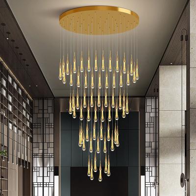China Long modern crystal chandelier for staircase luxury home decor nordic led pendant light(WH-NC-70) for sale