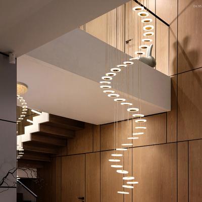 China Modern minimalist staircase long LED hanging Chandelier Lighting (WH-NC-73) for sale