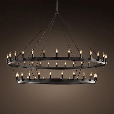 China Wrought iron Chandelier art retro industrial Black LOFT restaurant bar clothing candle Chandelier(WH-CI-116) for sale