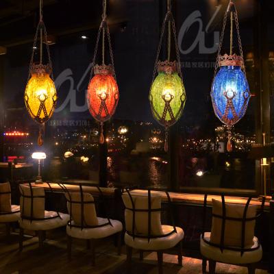 China Turkish Bohemia moroccan Mediterranean stained glass pendant light（WH-DC-39) for sale