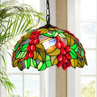 China European Retro Tiffany Colorful Glass Chandelier Bar Restaurant Chandelier(WH-TF-21) for sale