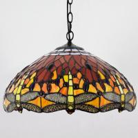 China Vintage Red Dragonfly restaurant chandelier stained glass Blue Chandelier(WH-TF-30) for sale