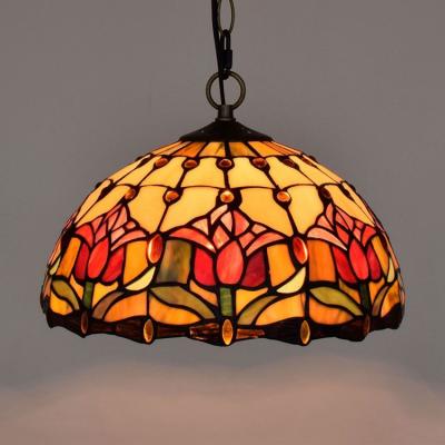 China 12 inch red bar restaurant stained glass chandelier American Tiffany lamp(WH-TF-34) for sale