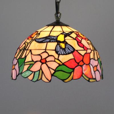 China Tiffany creative decor Tiffany colored glass restaurant chandelier European retro bird lamp(WH-TF-36) for sale