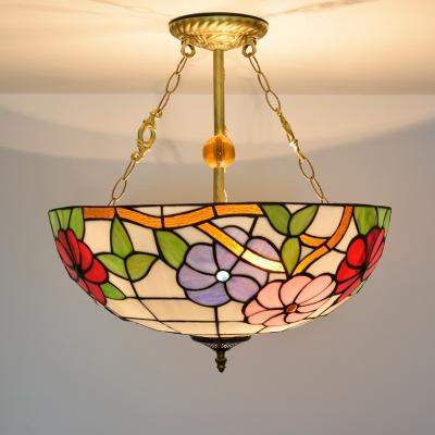 China Morocco style square ceiling lamp half children Tiffany bedroom study kitchen lighting fixture(WH-TF-53) for sale