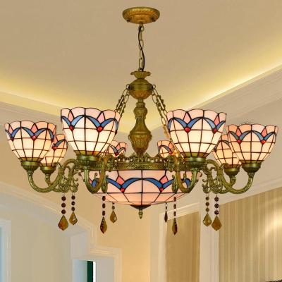 China American simple Mediterranean creative Tiffany stained glass living room vintage light fixture(WH-TF-59) for sale