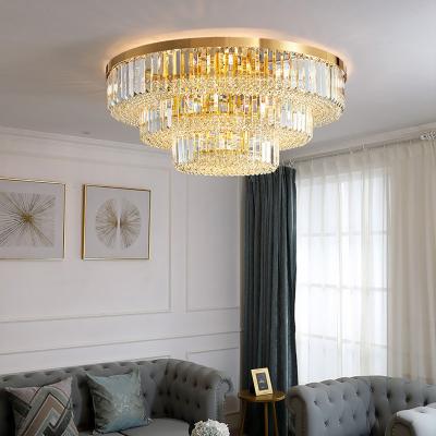China Gold modern chandelier for living room multilayer crystal ceiling chandelier(WH-CA-62) for sale