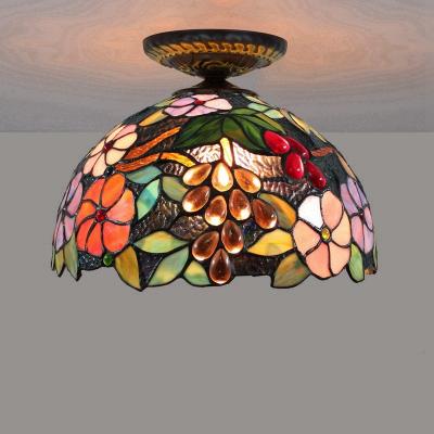 China Tiffany lamp Europ Style 30cm semi flush mount ceiling Lights(WH-TA-13) for sale