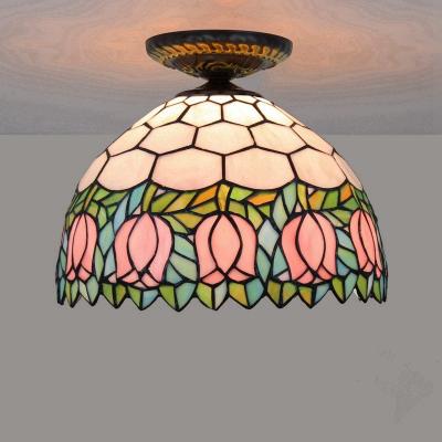 China Tiffany pink color ceiling lamp dining room hallway sitting room light(WH-TA-17) for sale