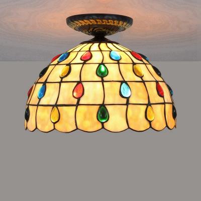 China 30cm European Tiffany colored glass restaurant bedroom aisle living room light（WH-TA-19) for sale