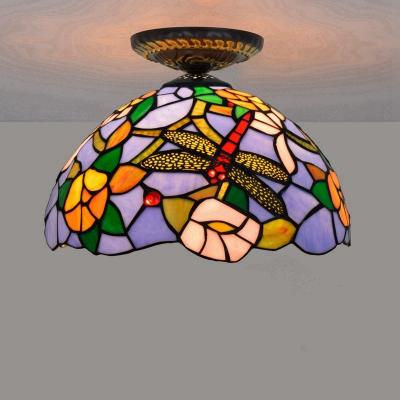 China Tiffany Multi-Color Glass Dining Room Corridor Corridor Bathroom Blue Ceiling Lamp(WH-TA-22) for sale