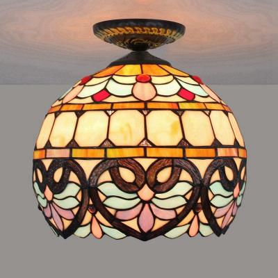 China European-Style Lovely Baroque Tiffany Multi-Color Glass Restaurant Bedroom Corridor retro ceiling light(WH-TA-24） for sale