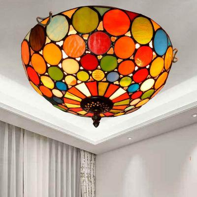 China Creative Mediterranean retro stained glass aisle corridor balcony lobby bedroom bar ceiling lamp(WH-TA-34) for sale