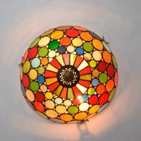 China Creative Mediterranean retro stained glass aisle corridor balcony lobby bedroom bar ceiling lamp(WH-TA-34) for sale