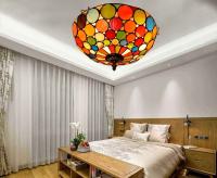 China Creative Mediterranean retro stained glass aisle corridor balcony lobby bedroom bar ceiling lamp(WH-TA-34) for sale