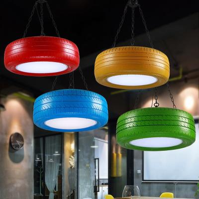 China Loft Industrial Wind Tire Pendant Light Color LED Lamp Bead Hanging retro chandelier(WH-VP-132) for sale