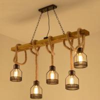 China Loft Pendant Lamp Dining Room Restaurant Cafe Living Room  Rope Wood Ceiling(WH-VP-134) for sale