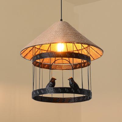 China Industrial Loft Bird Cage Pendant Lamp  Rope Chandelier Light(WH-VP-138) for sale