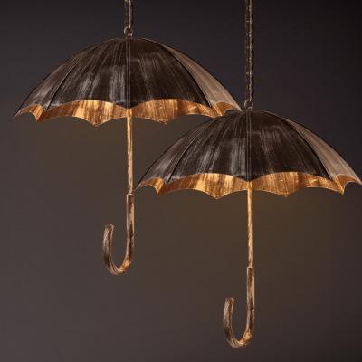 China Retro creative umbrella lamp wind industrial loft do the old wrought iron chandelier（WH-VP-148) for sale