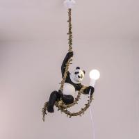 China Vintage Resin Panda Chandelier lighting Nordic  Rope Light Panda Chandelier Zoo Decorative Lamp(WH-VP-149) for sale