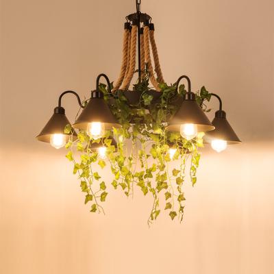 China Chandeliers Retro  Rope Chandelier Lamps American Country Restaurant Loft Ceiling Light(WH-VP-155) for sale