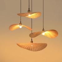 China Chinese Hand Knitted Bamboo Pendant Lights Weaving Hanging Lamp Garden Restauran bamboo chandelier(WH-WP-26) for sale
