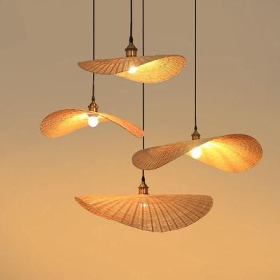 China Chinese Hand Knitted Bamboo Pendant Lights Weaving Hanging Lamp Garden Restauran bamboo chandelier(WH-WP-26) for sale