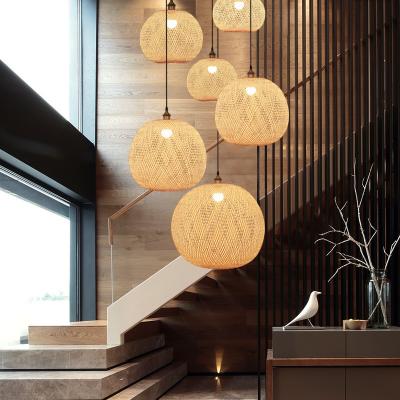 China Chinese Bamboo Ball Pendant Lights Weaving Living Room Decoration Rattan Hanging Lamp(WH-WP-29) for sale