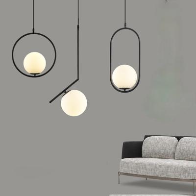 China LED Pendant Lights Home Decoration Living Room Bedside Glass Black Suspension lamp(WH-GP-39) for sale